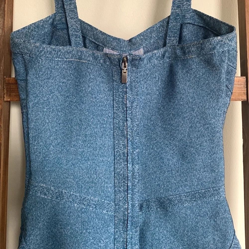 WOW couture | Dresses | Wow Couture Denim Color Blocked Bandage Dress ...